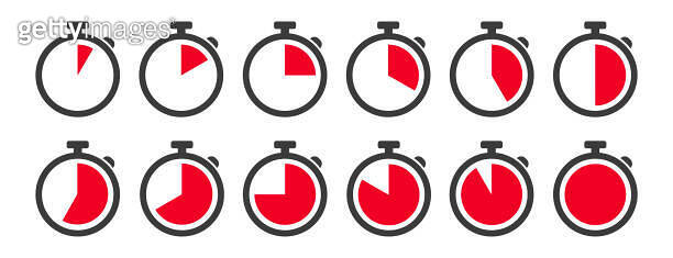 Timekeeper Timer Clock Stopwatch Isolated Icons Set With Different Time Countdown Timer