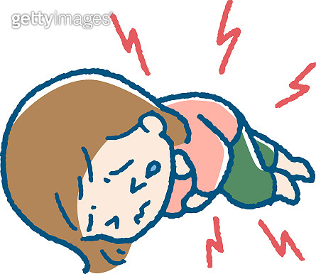 Illustration of a girl who hurts her whole body (1411023931) 일러스트, 무료 ...