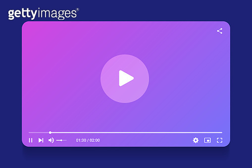 Video player interface isolated on white background. Video streaming ...