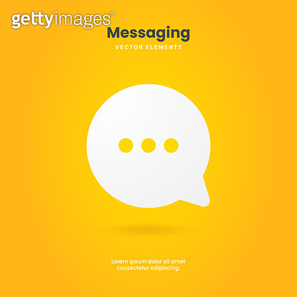 3d isolated vector elements. Minimal modern message, chat, speak ...