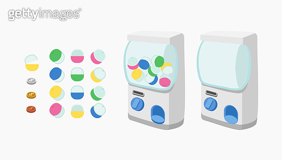 Gashapon machine, capsule vending machine. Japanese collectible toy ...
