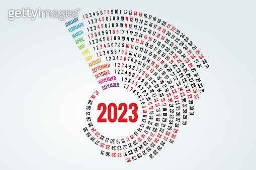 Round Calendar Planner for 2023. Calendar template for 2022. Stationery ...