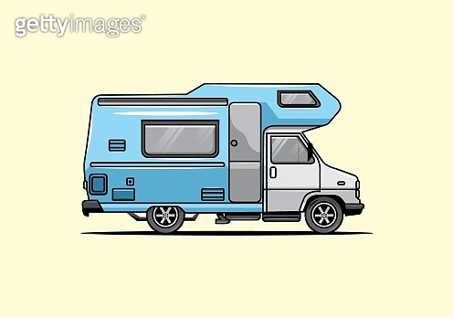 Blue color of RV campervan (1362737720) 일러스트, 무료 일러스트, 아이콘, 무료 아이콘 - 게티 ...