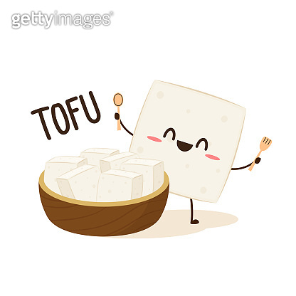 Cute tofu cartoon. Happy cute smiling funny tofu. character design ...