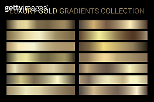 Luxury golden gradients collection vector. Gold gradients set of ...