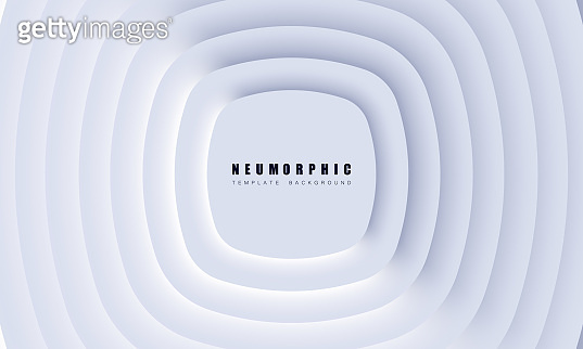 Neomorphism template in black and white geometric background. Static ...
