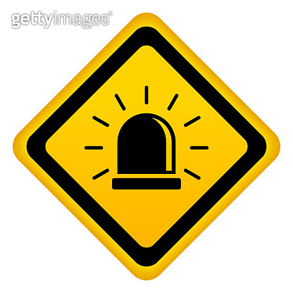 Warning alarm vector sign, flasher blinking light symbol 이미지 ...