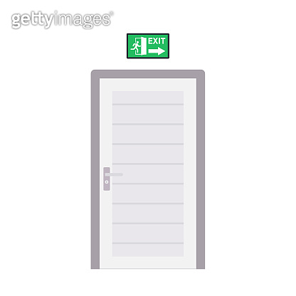 Fire door cartoon vector. Exit door vector. free space for text ...