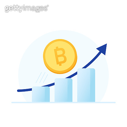 Bitcoin cryptocurrency price up. Bitcoin going up. Graph up. 이미지 ...