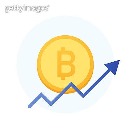Bitcoin cryptocurrency price up. Bitcoin going up. Graph up. 이미지 ...