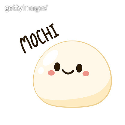 Cute Mochi cartoon vector. Mochi icon vector. Japanese rice dessert ...