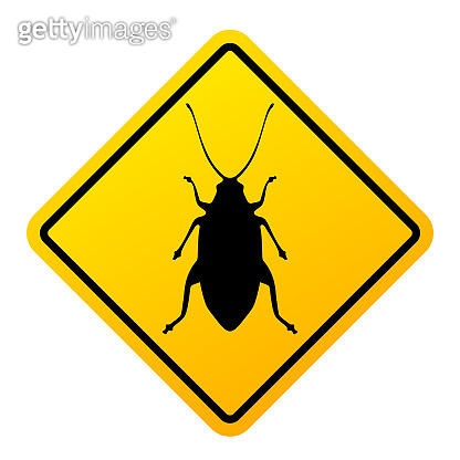 Cockroach warning sign, pest control symbol 이미지 (1400974538) - 게티이미지뱅크