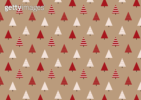 Christmas trees pattern wallpaper. Vector, flat pattern with white ...