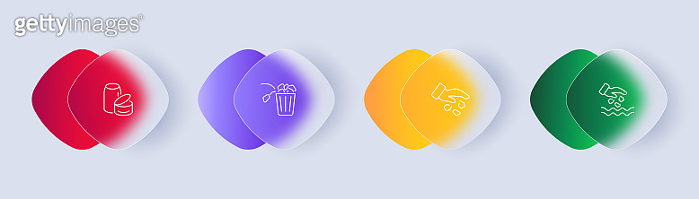 Ecology set icon. Garbage, cardboard, carton, litterbug, recycling ...