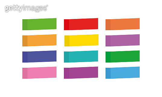 Color stickers. Vector illustration. Bookmark, reminder, sheets of ...