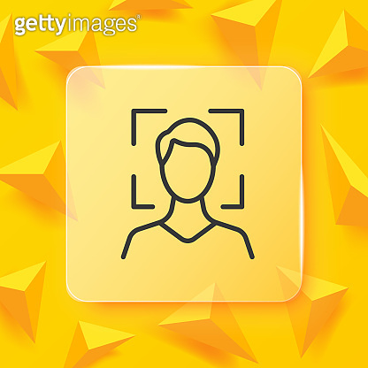 Face id line icon. Scan, scanner, person, privacy, private information ...