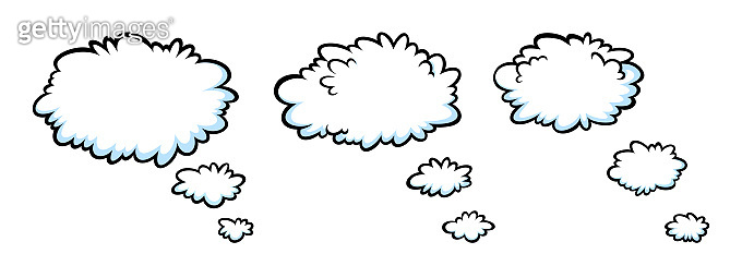 Comic speed effect with clouds. Comic clouds with motion trail lines ...