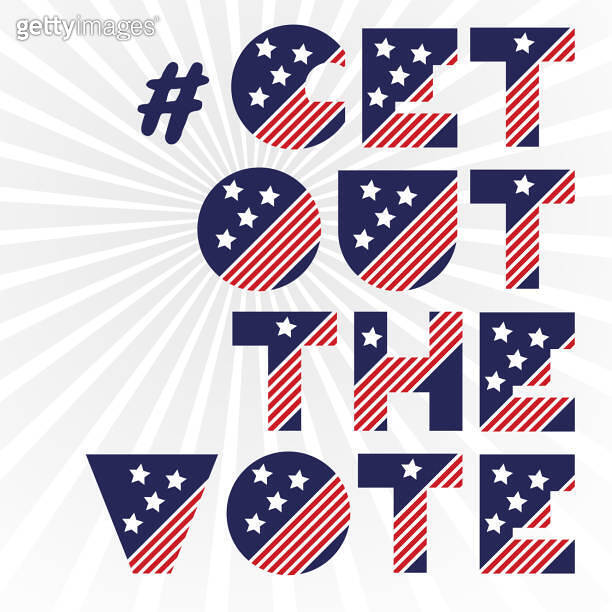 Hashtag midterm election banner on white background. 2022 political ...