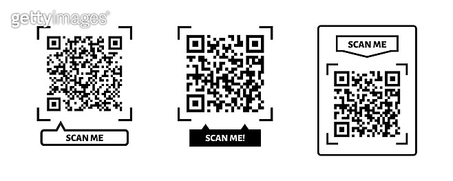 Scan me QR code design. QR code for payment, text transfer with scan me ...