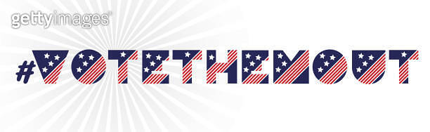 Hashtag midterm election banner on white background. 2022 political ...