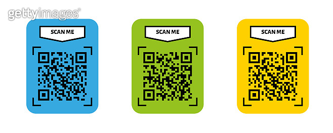 Scan me QR code design. QR code for payment, text transfer with scan me ...