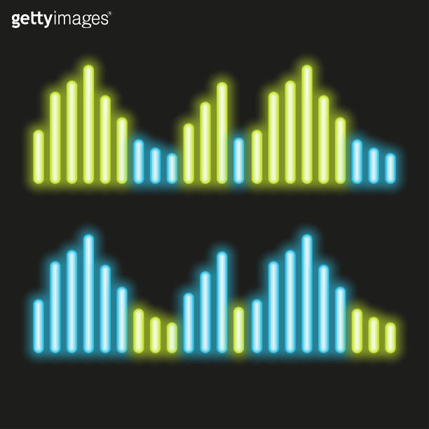 Neon glowing sound waves sign, music sign, noise 이미지 (1420975903) - 게티이미지뱅크