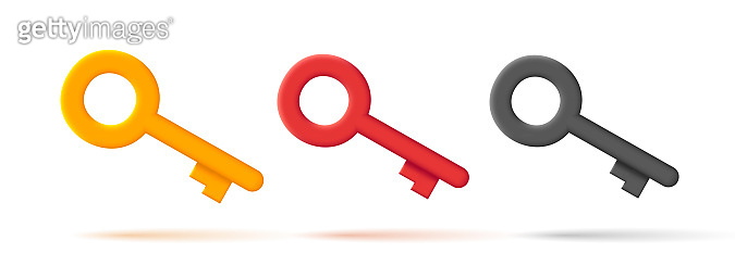 Set of door keys, 3d old style key illustration icon 이미지 (1408198683 ...