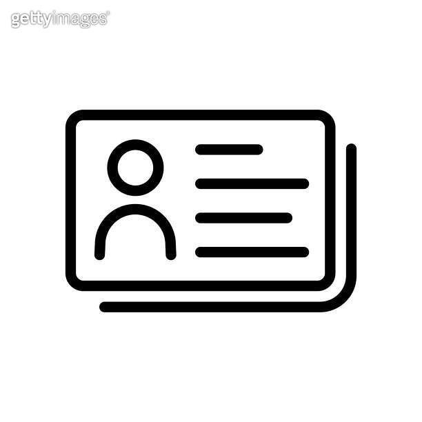 ID Card icon. Driver's license symbol. Identity symbol. Id card outline ...