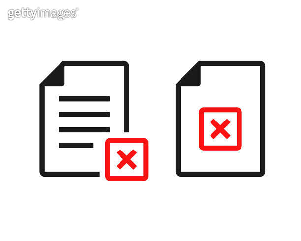 Document with cross sign. Document remove icon. Cancel file (1387246424 ...