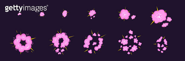 Top view pink sprite explosion set. 이미지 (1392148090) - 게티이미지뱅크