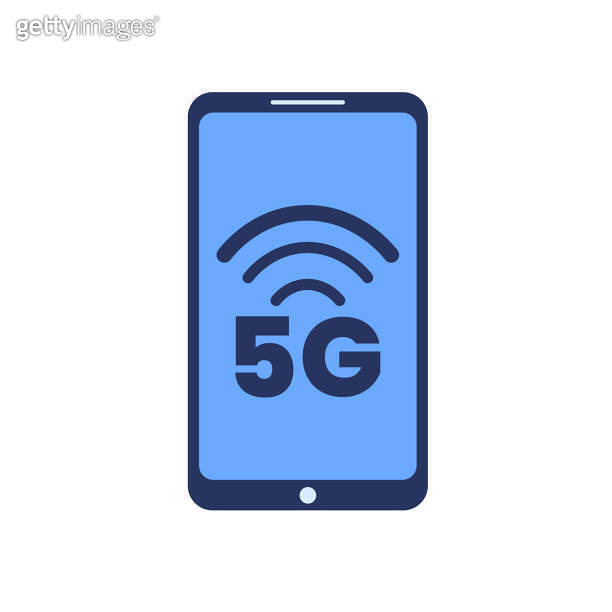 5G smartphone. High-speed wifi, wireless network. Symbol of mobile ...