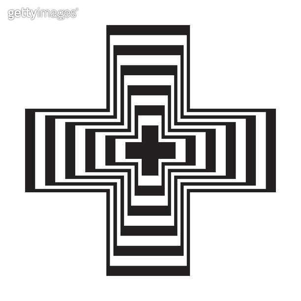 Abstract cross lines vector geometric shape for logo, web, print and ...