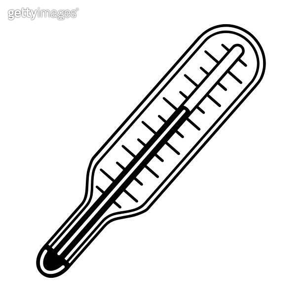 Axillary, oral mercury thermometer vector icon. Medical device for ...