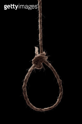 Loop rope hanging in the dark, Suicide noose or executiont (1372670618 ...