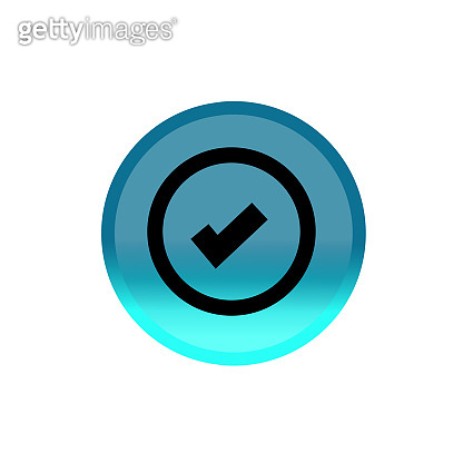 Approve blue round button. approve button icon. Editable stroke. Simple ...