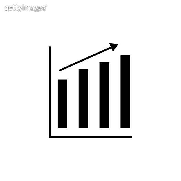 Graph goes up icon. Up growing business symbol. Internet concept symbol ...