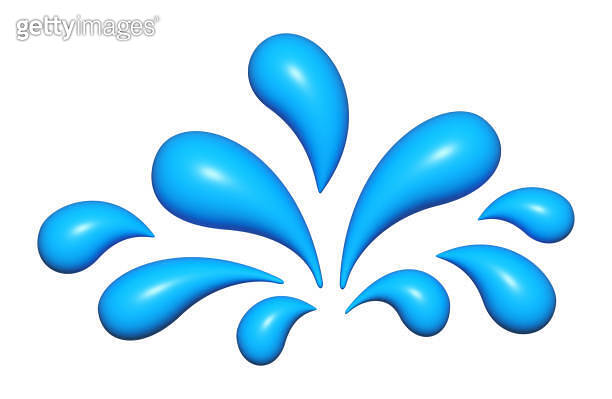 water splash 3D, aqua droplet, water for emoji icon (1390897301) 일러스트 ...
