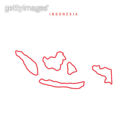 Indonesia editable outline map. Vector illustration (1410395659) 일러스트 ...