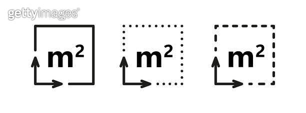 Square Meter icon. M2 sign. Flat area in square metres . Measuring land ...