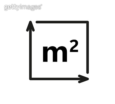 Square Meter icon. M2 sign. Flat area in square metres . Measuring land ...