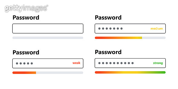 Password Weak Medium And Strong Interface Password Form Template For Website Digital Security