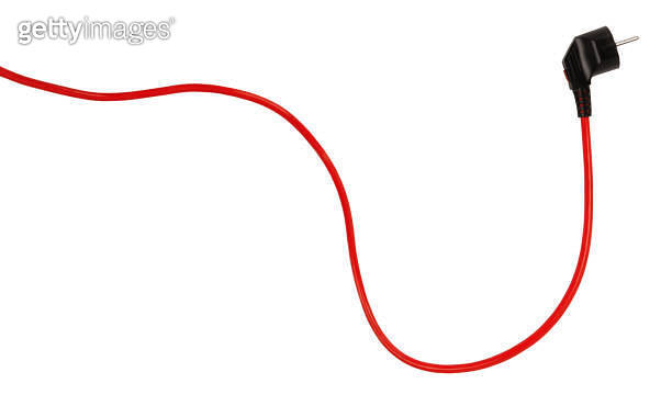 Electric power cable European type isolated on white background 이미지 ...