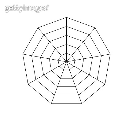 Octagonal radar or spider diagram template. Octagon graph. Flat spider ...