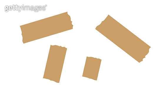 Pieces of adhesive tape, brown medical plaster. Flat vector ...