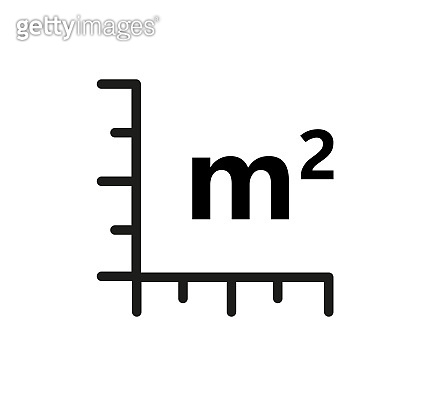 Square Meter icon. M2 sign. Flat area in square metres . Measuring land ...