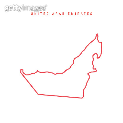United Arab Emirates editable outline map. Vector illustration ...