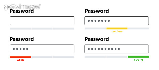 Password Weak Medium And Strong Interface Password Form Template For Website Digital Security