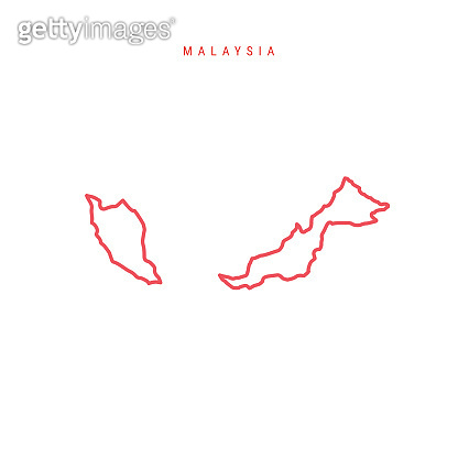 Malaysia editable outline map. Vector illustration (1418298323) 일러스트 ...