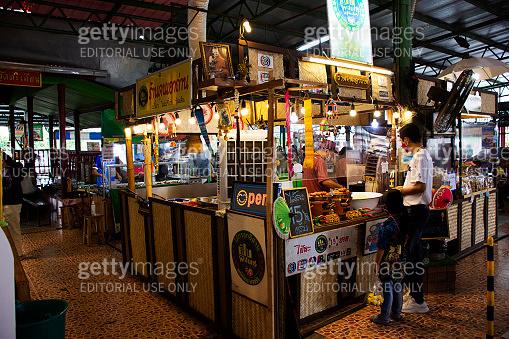 Stall grocery store in Local Wat Takhian Floating Market at Bangyai ...