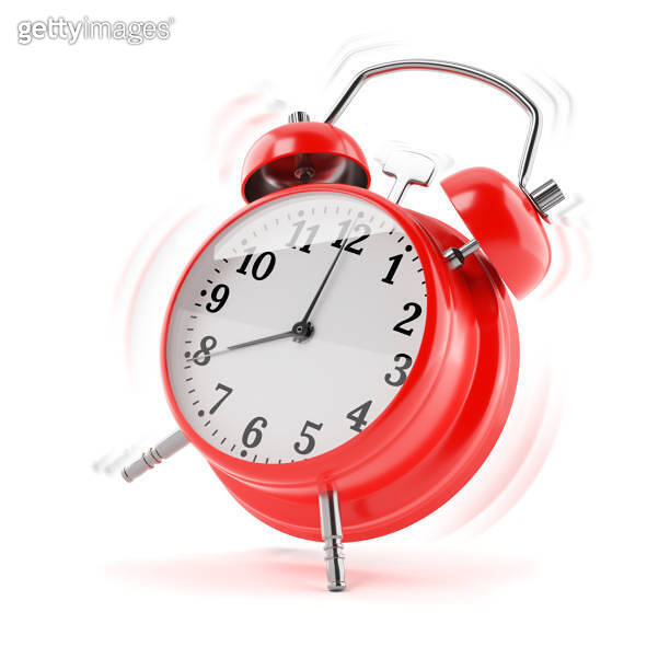 Red alarm clock ringing isolated on white. 3d rendering. (1370279972 ...